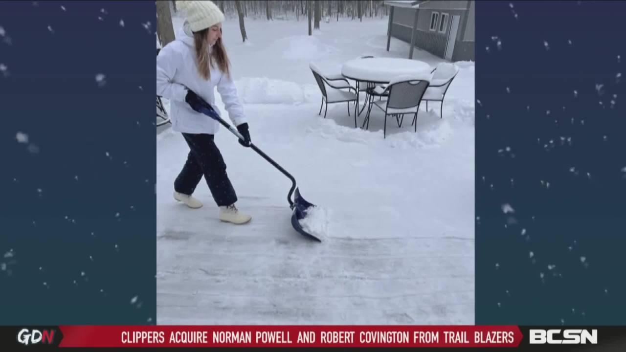 Local Athletes Show Off Snow Shoveling Skills | BCSN