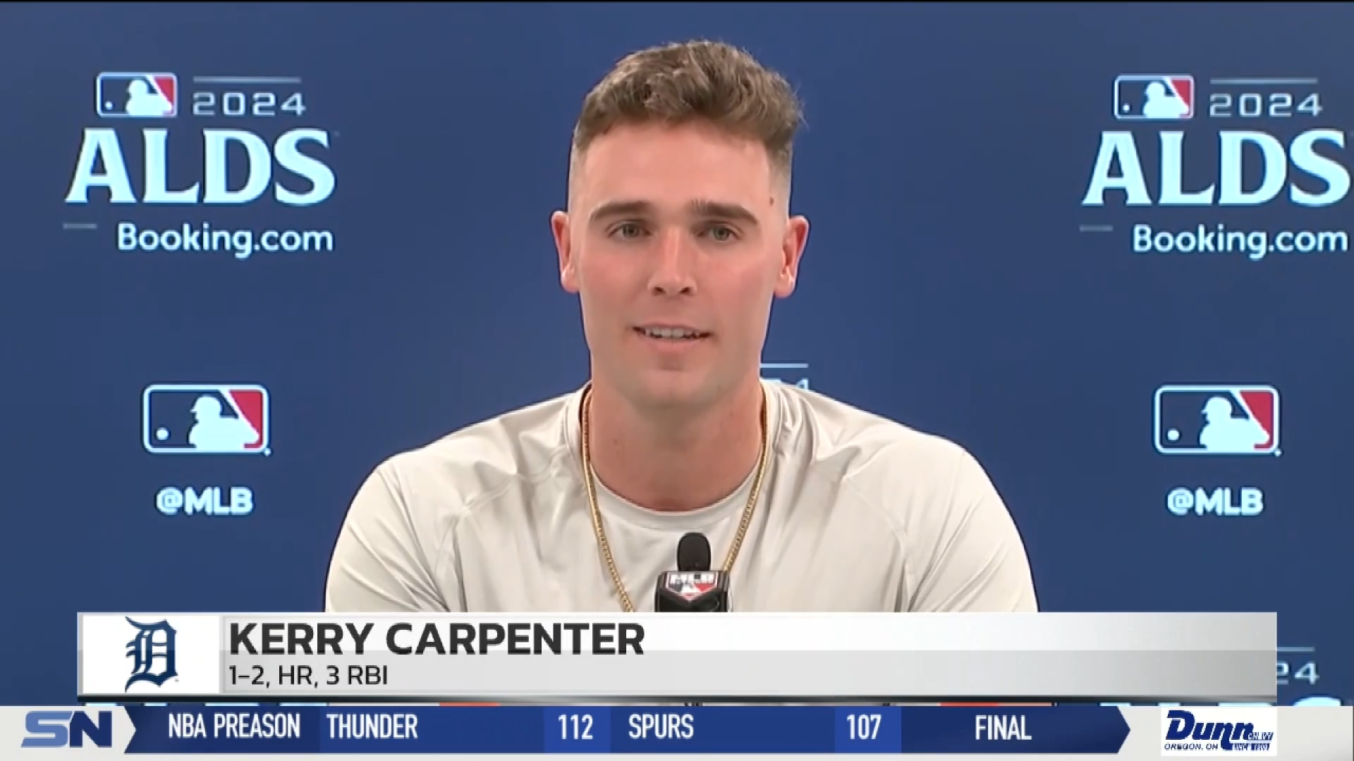 Tigers Even up the Series off Kerry Carpenter 3-Run Homer | BCSN