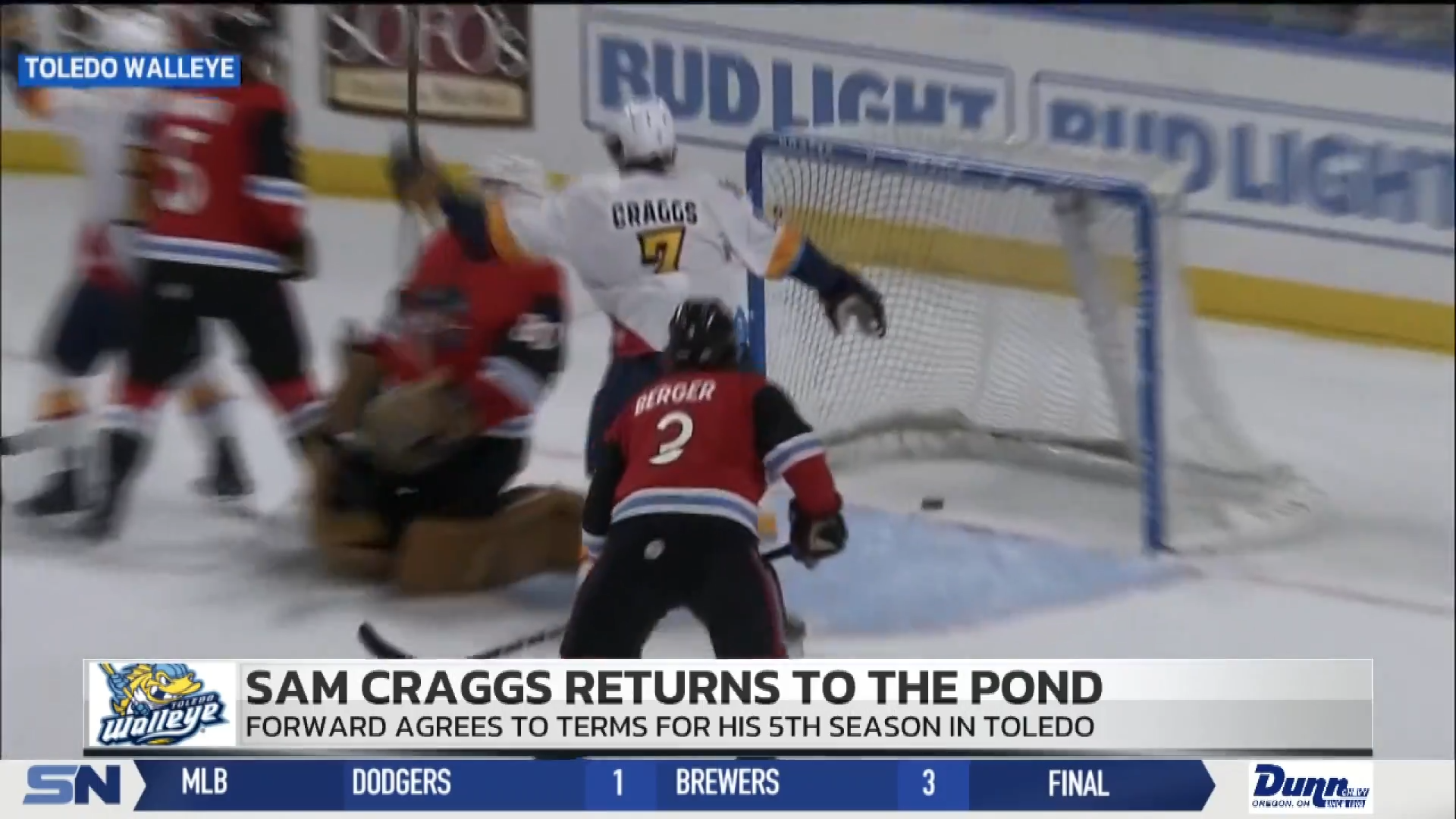 Sam Craggs Signs with the Walleye for 5th-Straight Season | BCSN